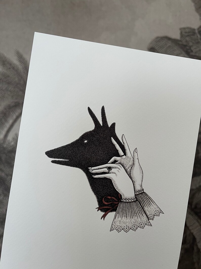 Deer Hand Shadow Puppet A5 Print Victorian Shadow Puppets - Etsy