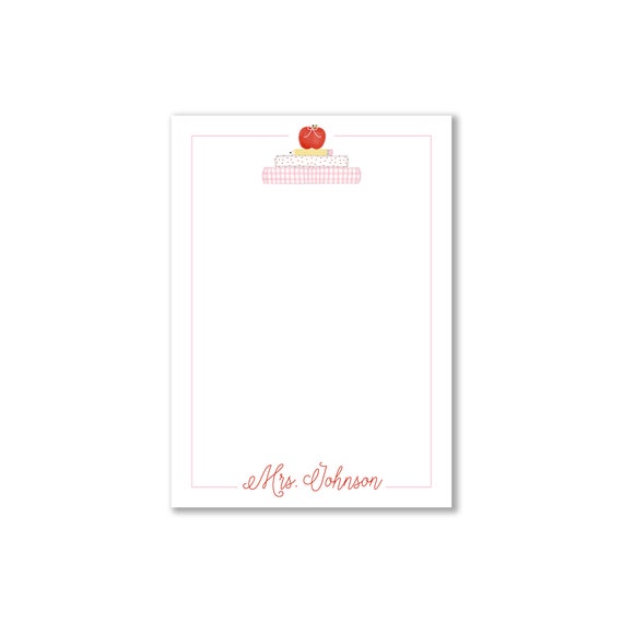 School Books Teacher 5x7 Notepad Pink Notepad To-do Lists - Etsy