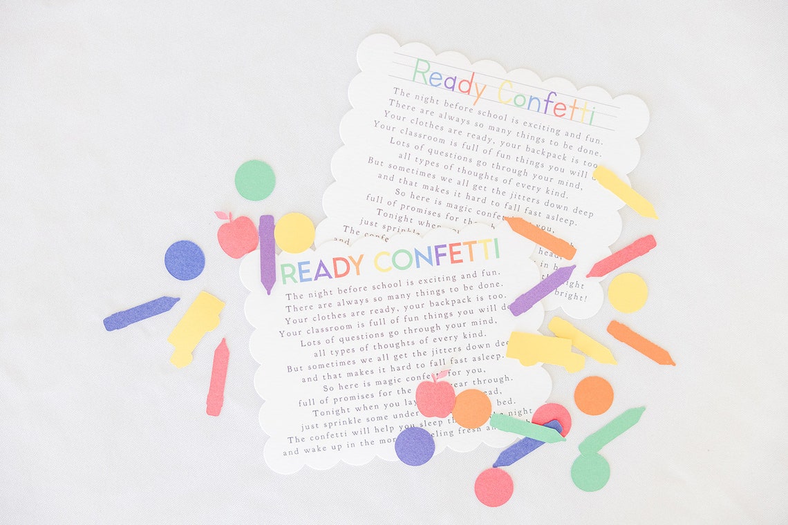 Ready Confetti Back to School First Day of School School - Etsy