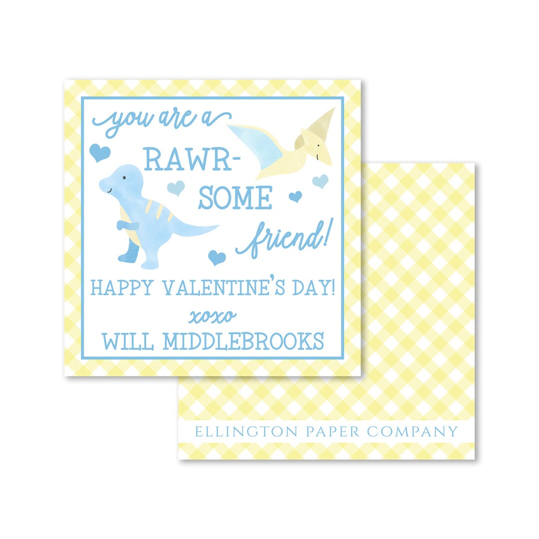 Rawr-some Dino Valentine Enclosure Cards and Stickers, Gift Sticker ...