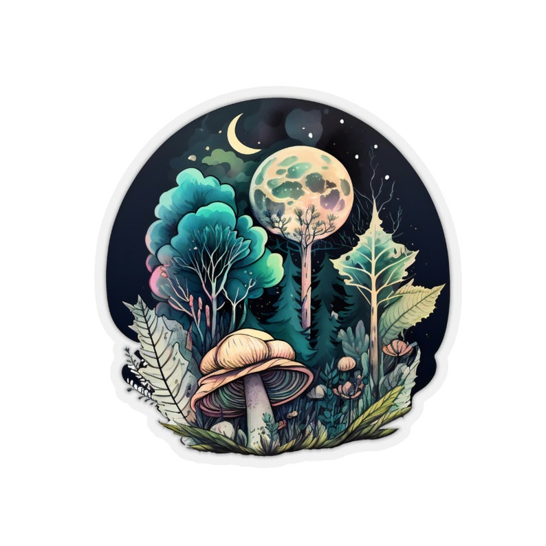 Mushroom Psychedelic Sticker Mushroom Dreams Fantasy Art Kiss-cut ...