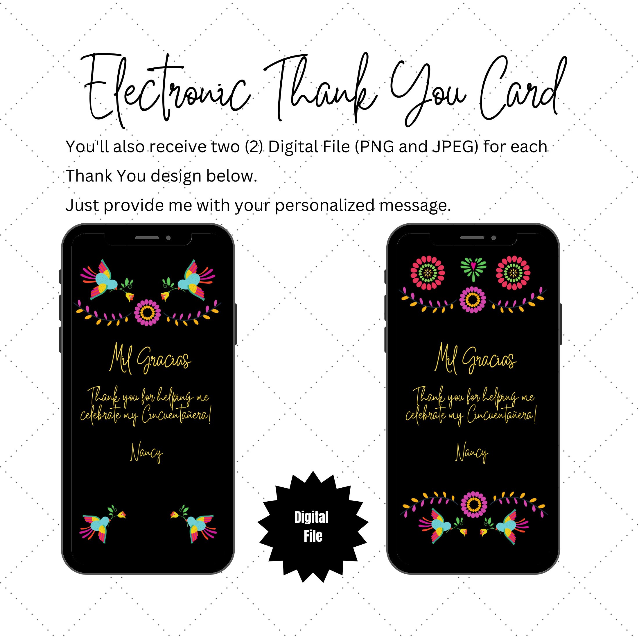 Cincuentanera Digital Invite, Custom Invite, Birthday Invite, Fiesta ...