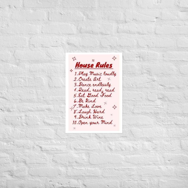 House Rules Poster – Playful Home Decor - Etsy