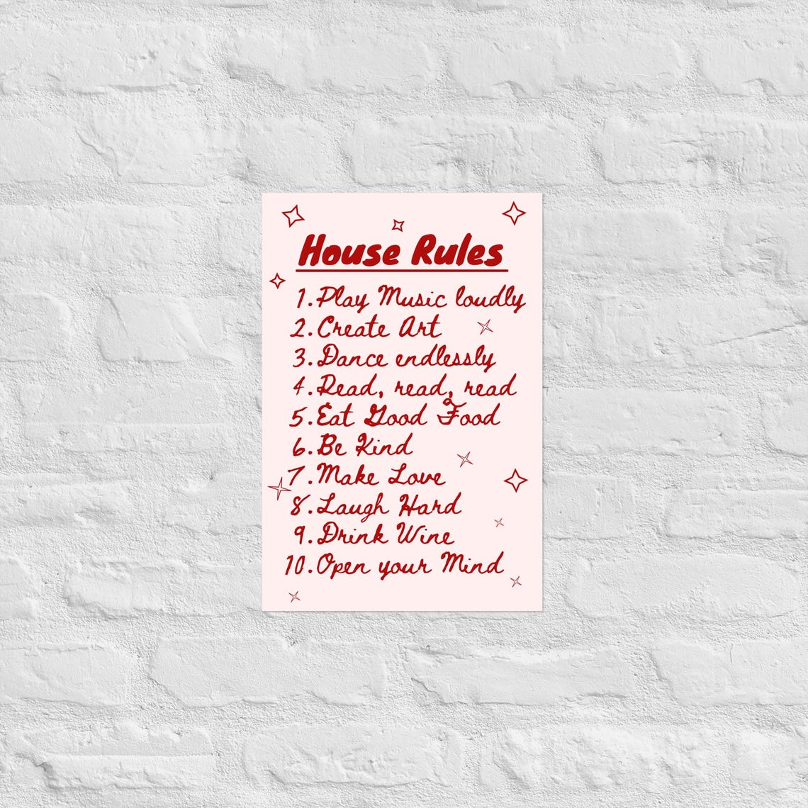 House Rules Poster – Playful Home Decor - Etsy