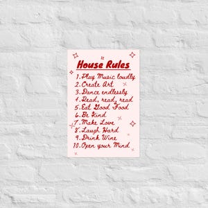 House Rules Poster – Playful Home Decor - Etsy