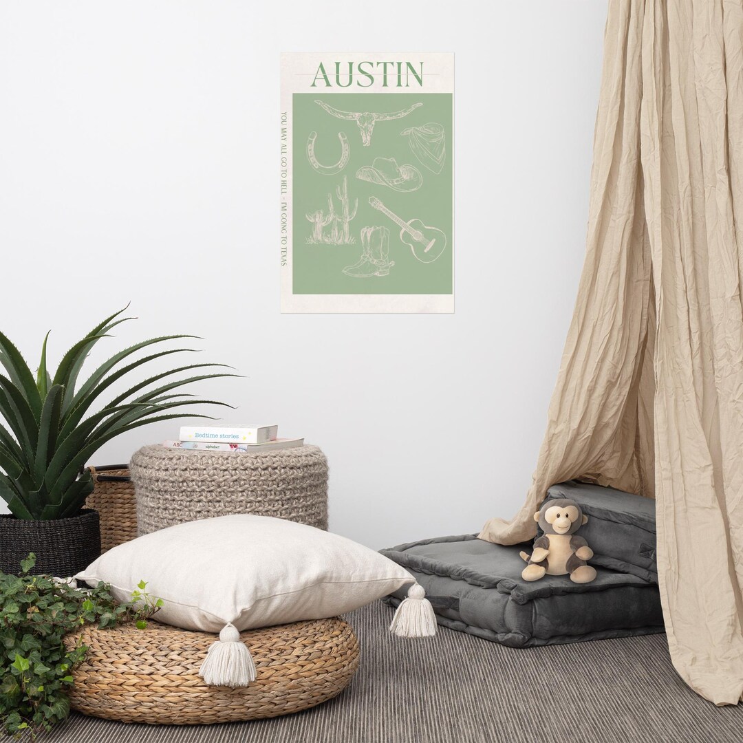 Vintage Austin Poster – Texas-themed Wall Art, Western Decor - Etsy