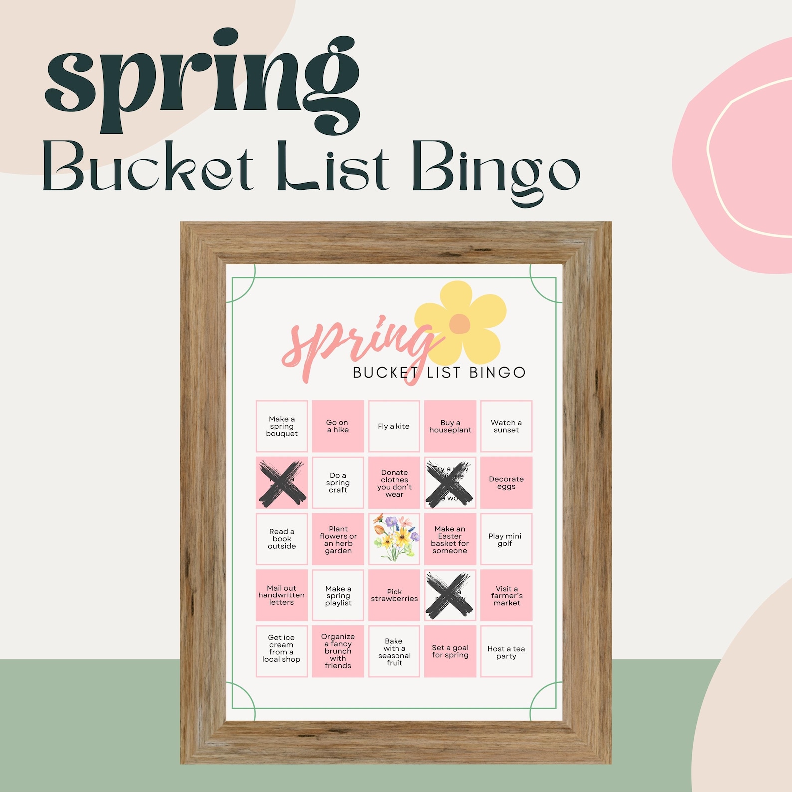 Printable Spring Bingo Bucket List - Etsy