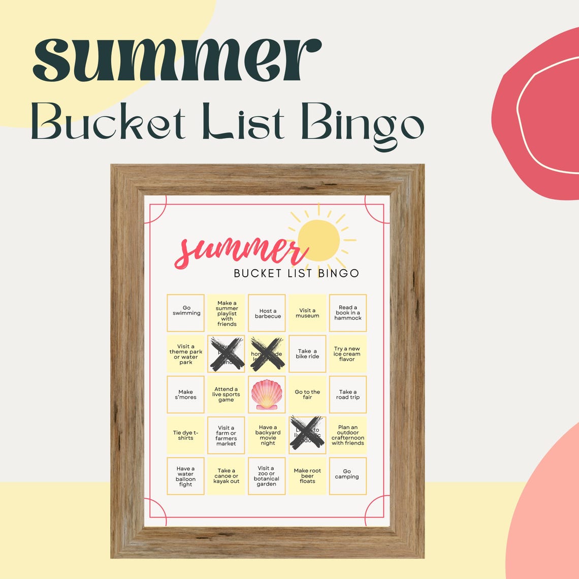 Printable Summer Bingo Bucket List - Etsy