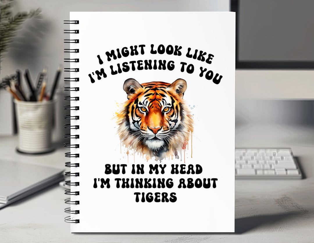 Tiger Notebook, Tiger Journal, Ruled Line Pages, Gift Idea, Gratitude ...