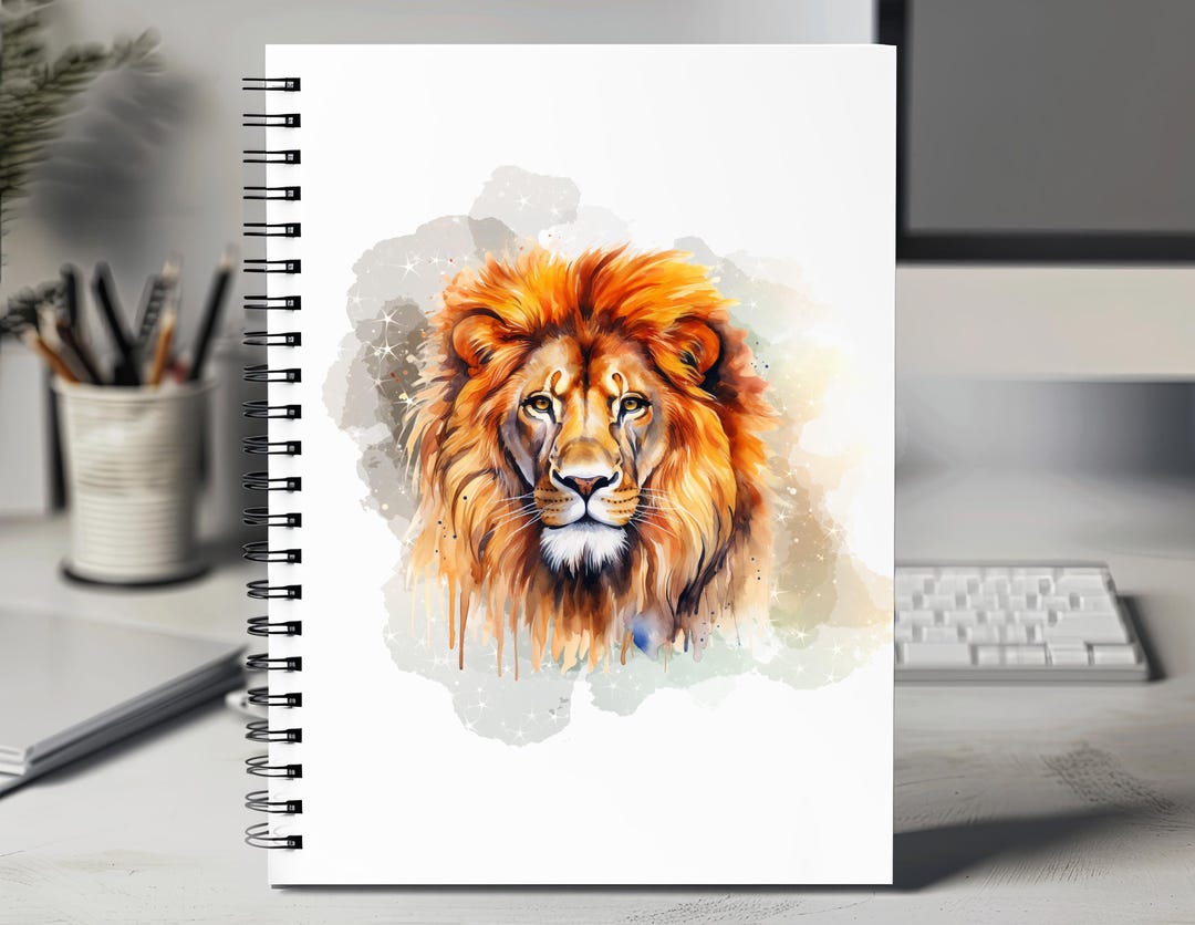 Lion Notebook, Lion Journal, Ruled Line Pages, Gift Idea, Gratitude ...