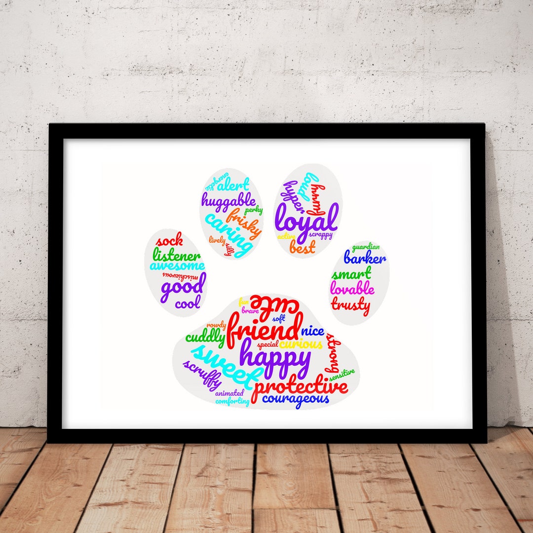 Dog Paw Print - Framed Dog Prints - Dog Art Prints - Art, Decor, Poster ...