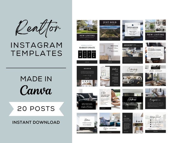 Real Estate Canva Template Social Media Realtor Branding - Etsy