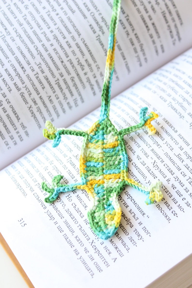 Bookmark Animal Bookmark Crochet Chameleon Bookmark Fabric - Etsy