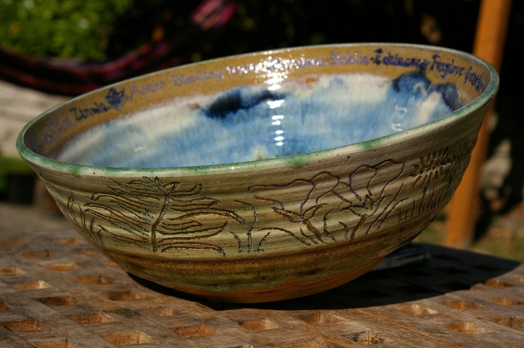 Flower Alphabet Pottery Bowl - Etsy