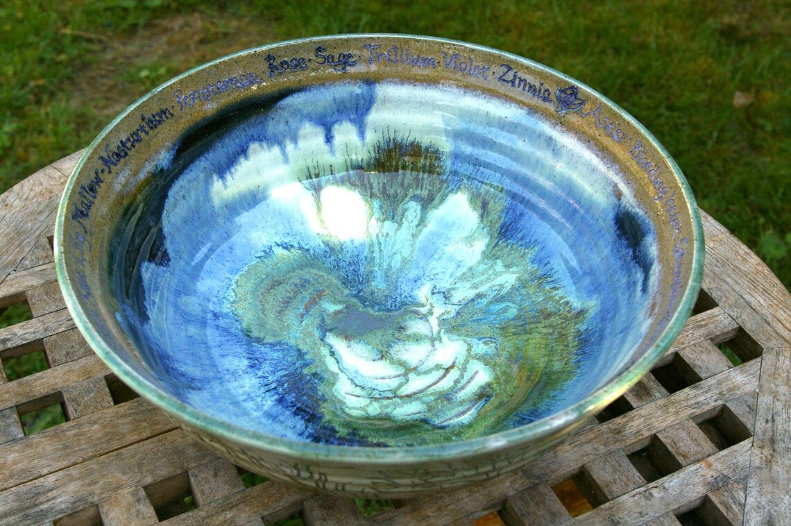 Flower Alphabet Pottery Bowl - Etsy