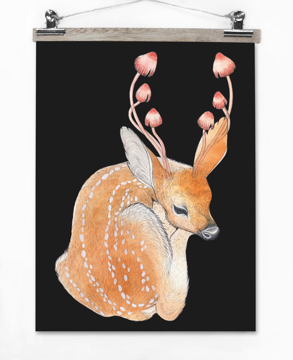 Deer Poster 30 x 40 Illustration print Home Accessories | Etsy