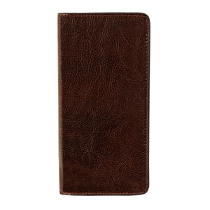 A Leather Coat Wallet for Men, Long Brown Wallet, Cardholder, Bitfold ...