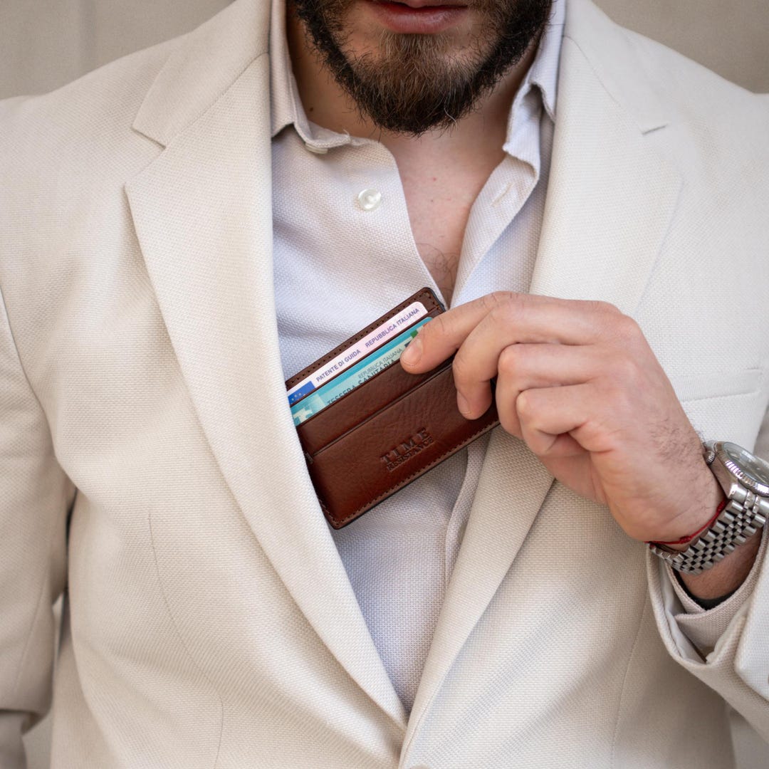Credit Card Holder, Leather Business Card Case, Full Grain Leather Card ...