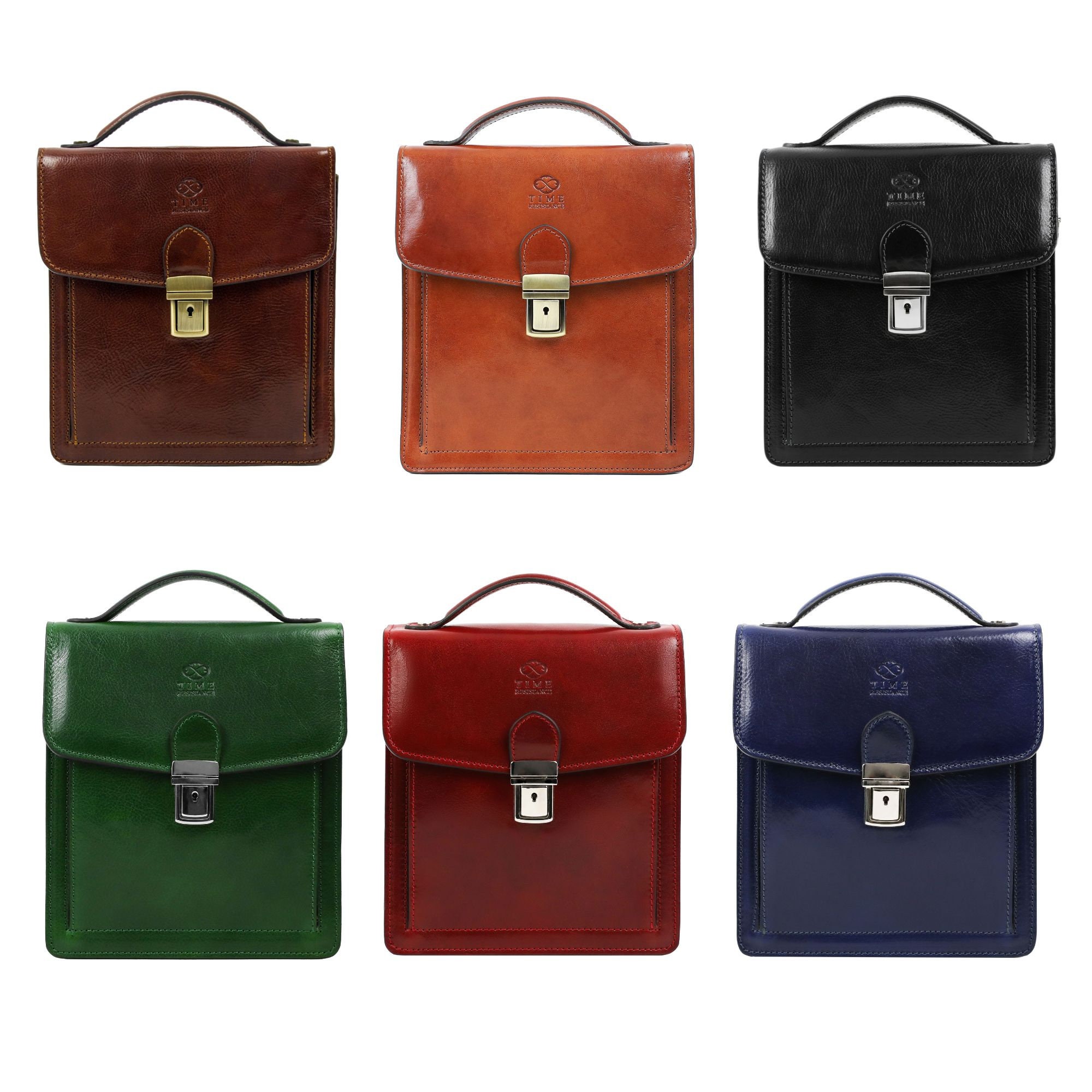 Small Leather Briefcase for Men Full Grain Leather Handbag - Etsy