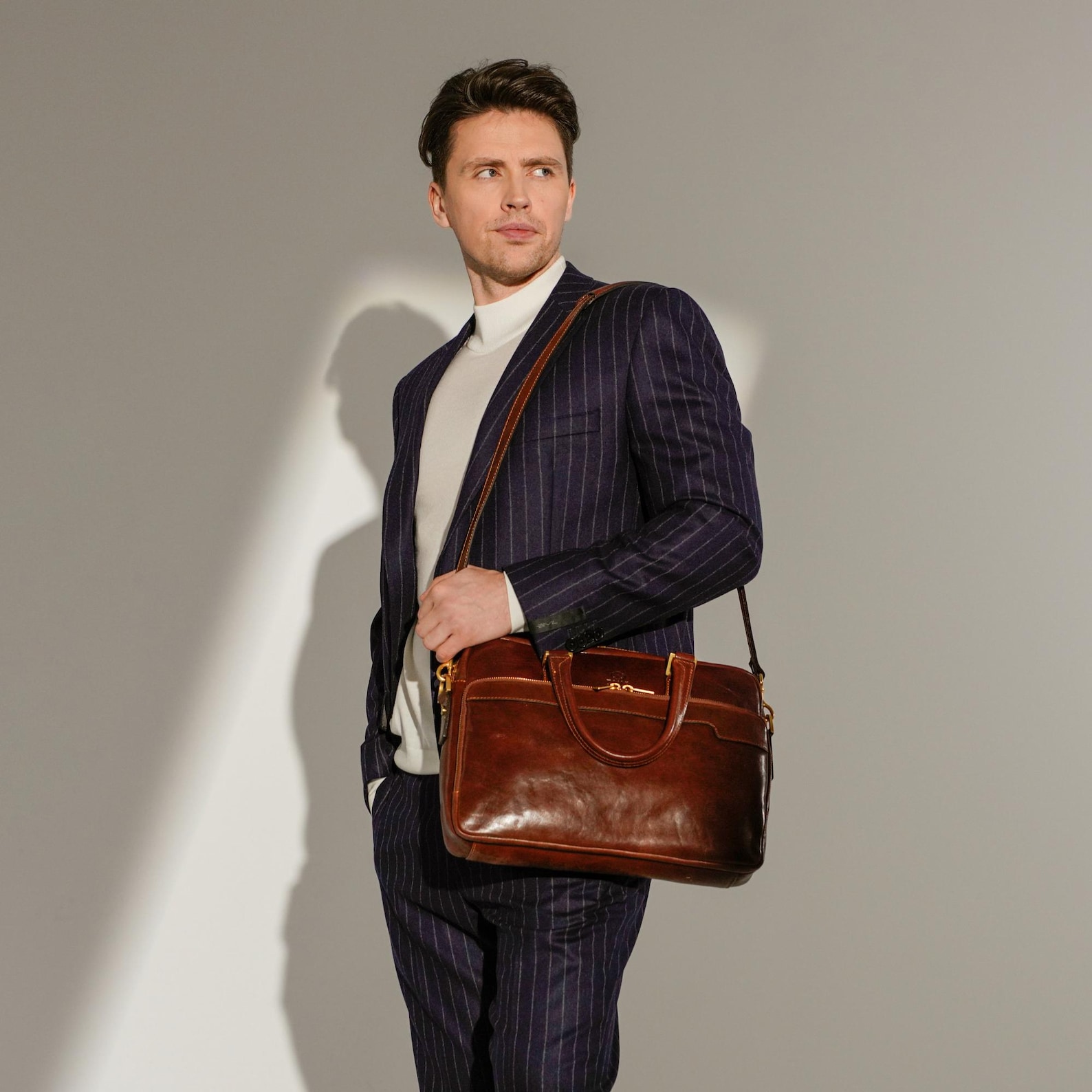 Messenger Bag, Leather Briefcase for Men, Shoulder Bag, Top Handle Bag ...