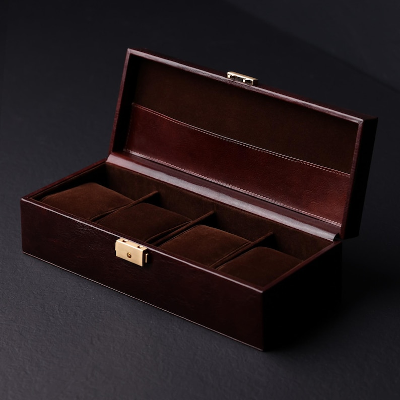 Leather Watch Box, Mens Watch Holder, Wristwatch Storage Box ...