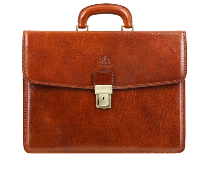 Personalized Leather Briefcase for Men Brown Handbag Leather | Etsy