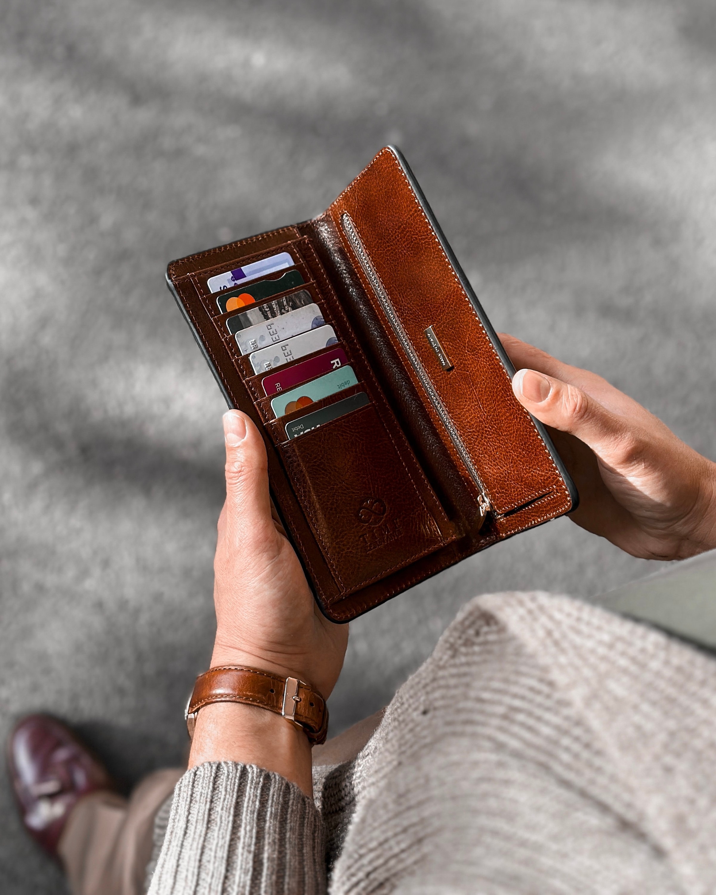 A Coat Wallet for Men, Long Leather Wallet, Cardholder, Bitfold Wallet ...