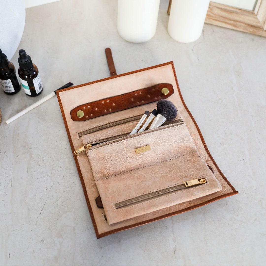Foldable Jewelry Organizer, Leather Jewellery Case, Genuine Leather ...