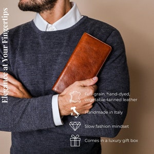 A Coat Wallet for Men, Long Leather Wallet, Cardholder, Bitfold Wallet ...