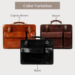 Black Leather Satchel Bag Men, Leather Briefcase, Lawyers Bag, 15 Inch ...