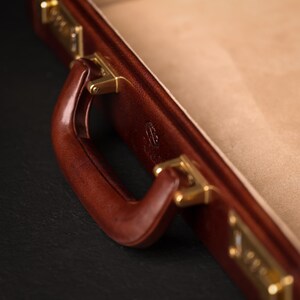 Attache Briefcase for Men, Hard Sided Briefcase, Brown Leather Attache ...