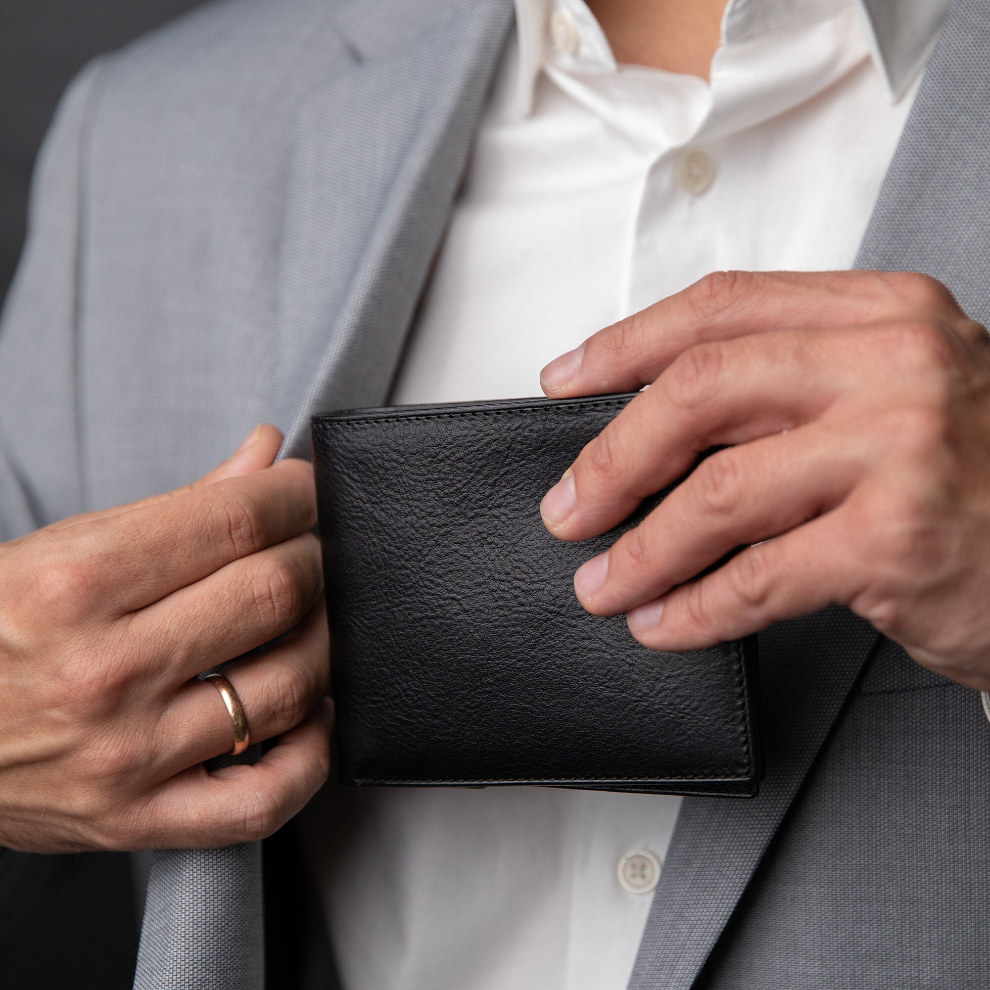 Leather Wallet for Men, Bifold Wallet, Genuine Leather Purse for Him ...