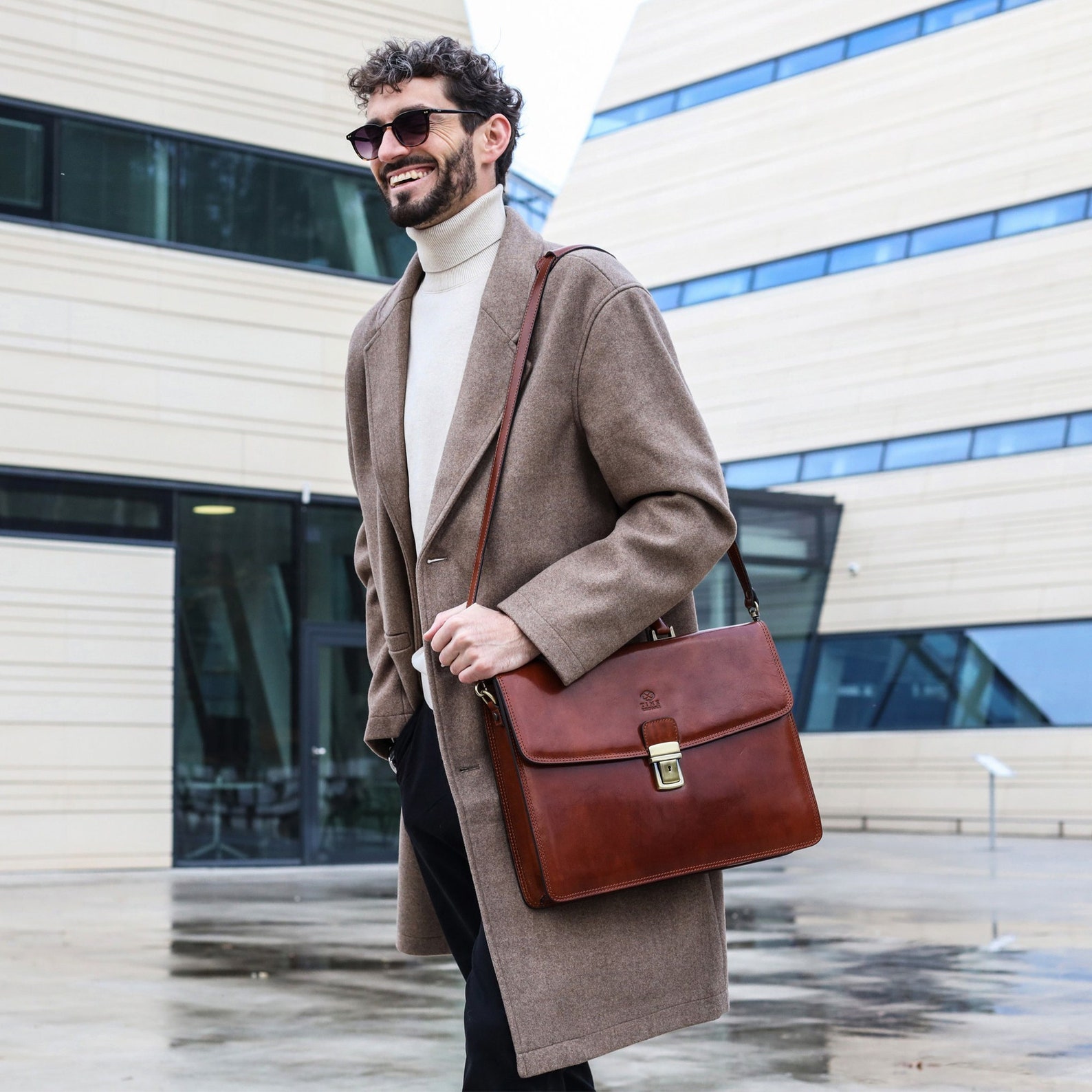 Personalized Leather Briefcase for Men Brown Laptop Bag - Etsy