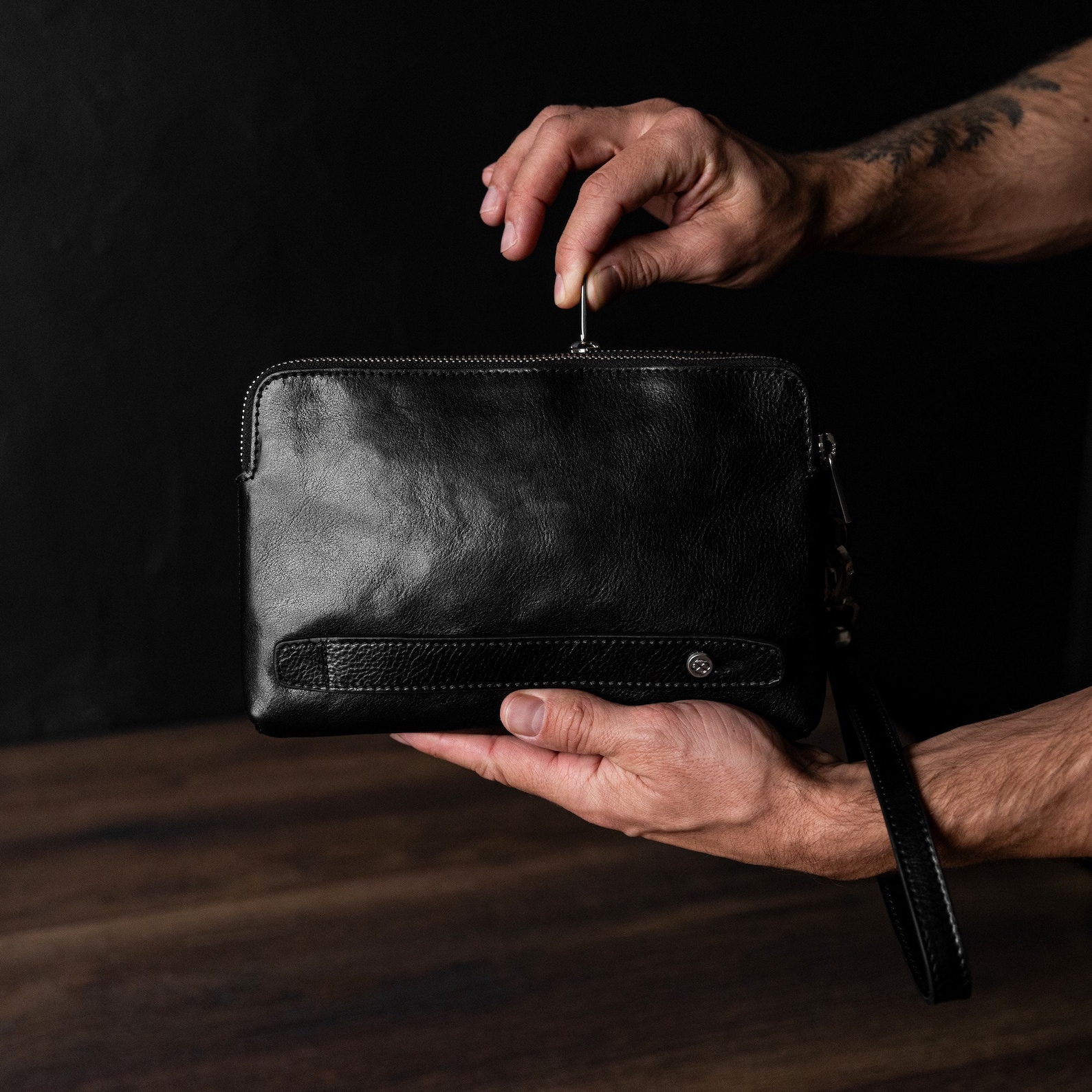 Leather Clutch for Men, Brown Genuine Leather Purse, Wrist Bag for Men ...