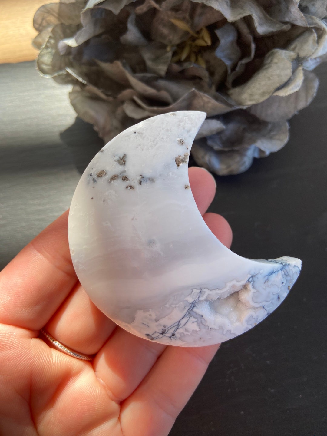 Dendritic Snow Agate Moon Crystal Healing for Crystal Lovers - Etsy