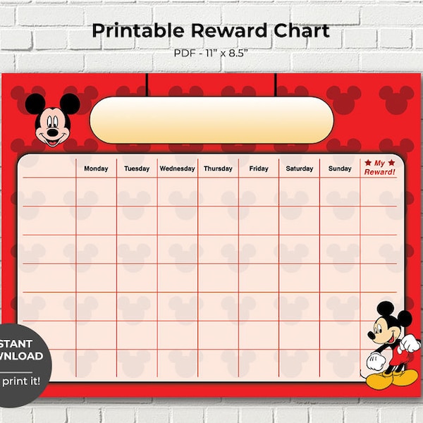 Printable Mario Bros Reward Chart, Potty Training Chart, Children's ...