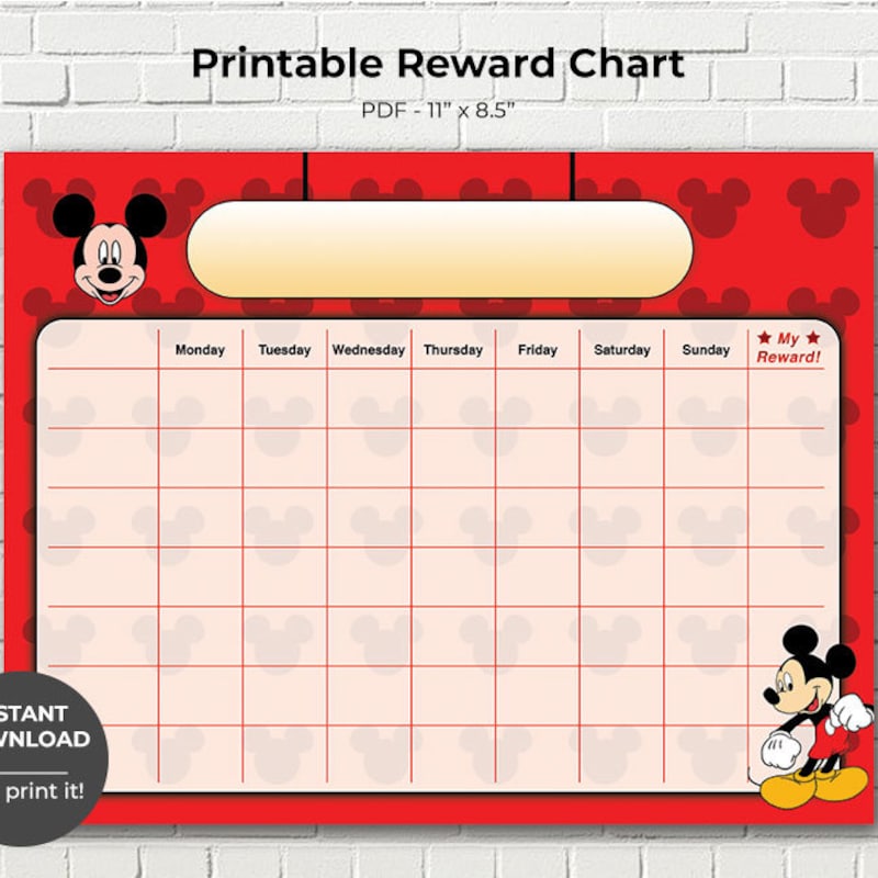 Mickey Reward Chart - Etsy Australia