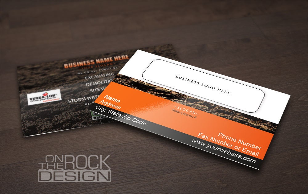 Custom Excavation - Contractor Business Cards - Digital File or ...