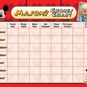 Mickey Mouse Potty Chart - Potty Training Chart - Potty Reward Chart ...