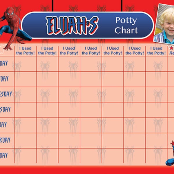 Spiderman Potty Sticker Chart - Etsy
