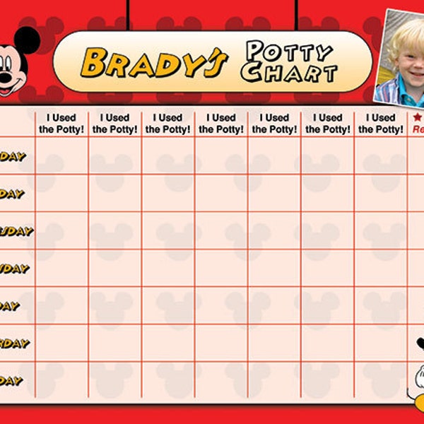 Mickey Mouse Potty Training Chart - Etsy