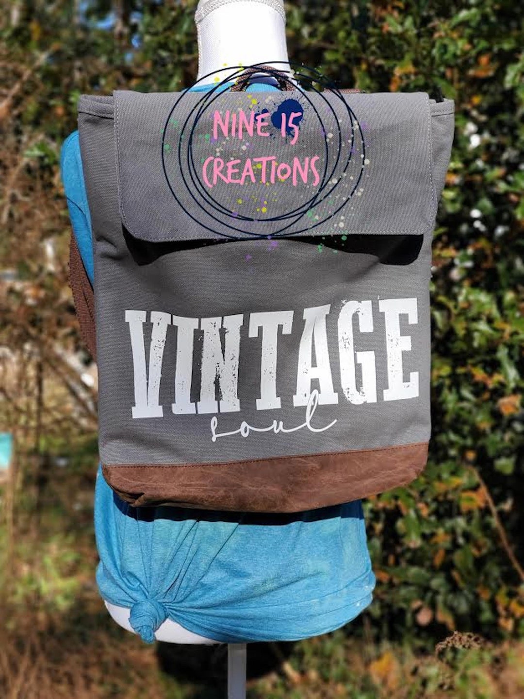 Vintage Soul Backpack, Canvas Rucksack, Vintage Soul Bag, Canvas Book ...