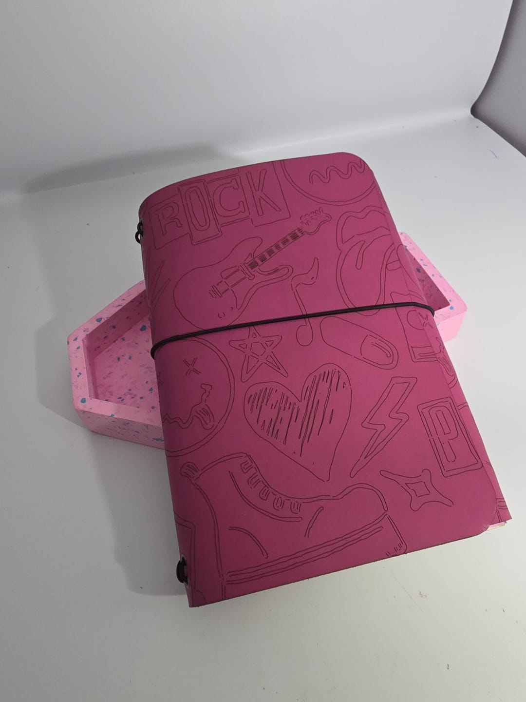 Engraved Leather A5 Trifold Notebook Cover: Punk Rock Theme - Etsy