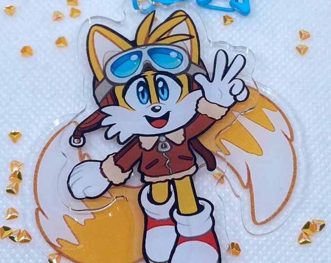 Miles Tails Prower Pilot Spinner Spinning Tails Keychain 3 INCH - Etsy