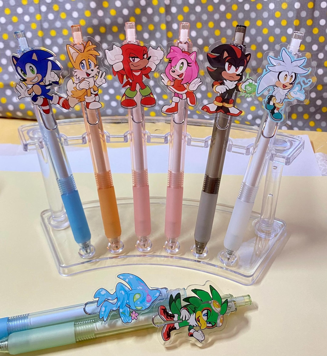 Sonic the Hedgehog Ballpoint Pens - Sonic, Tails, Knuckles, Amy Rose ...