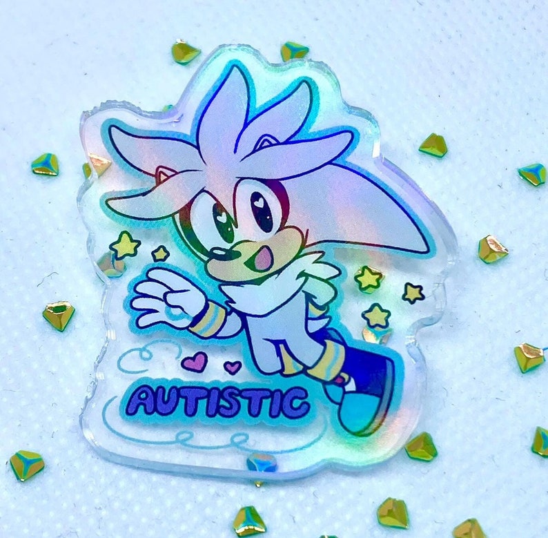 Silver the Hedgehog Autistic Autism Button - Etsy