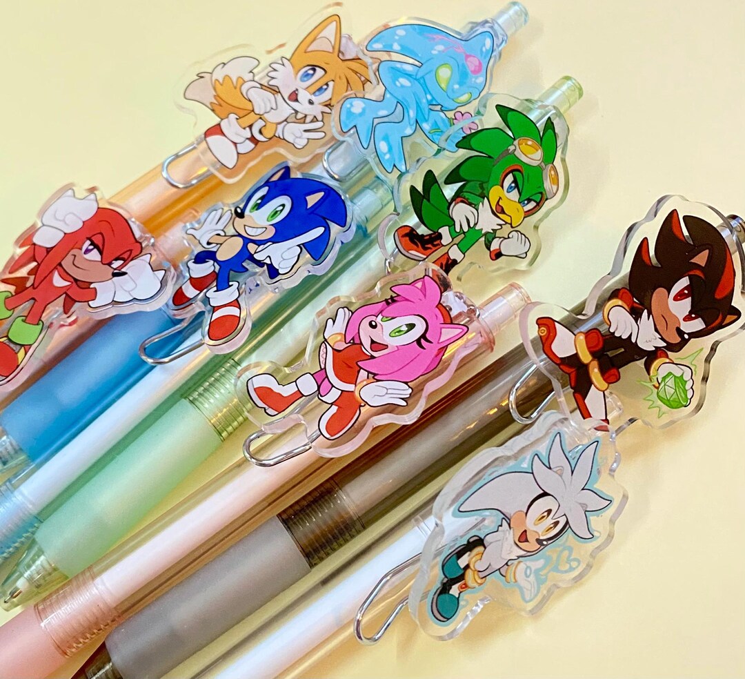 Sonic the Hedgehog Ballpoint Pens - Sonic, Tails, Knuckles, Amy Rose ...