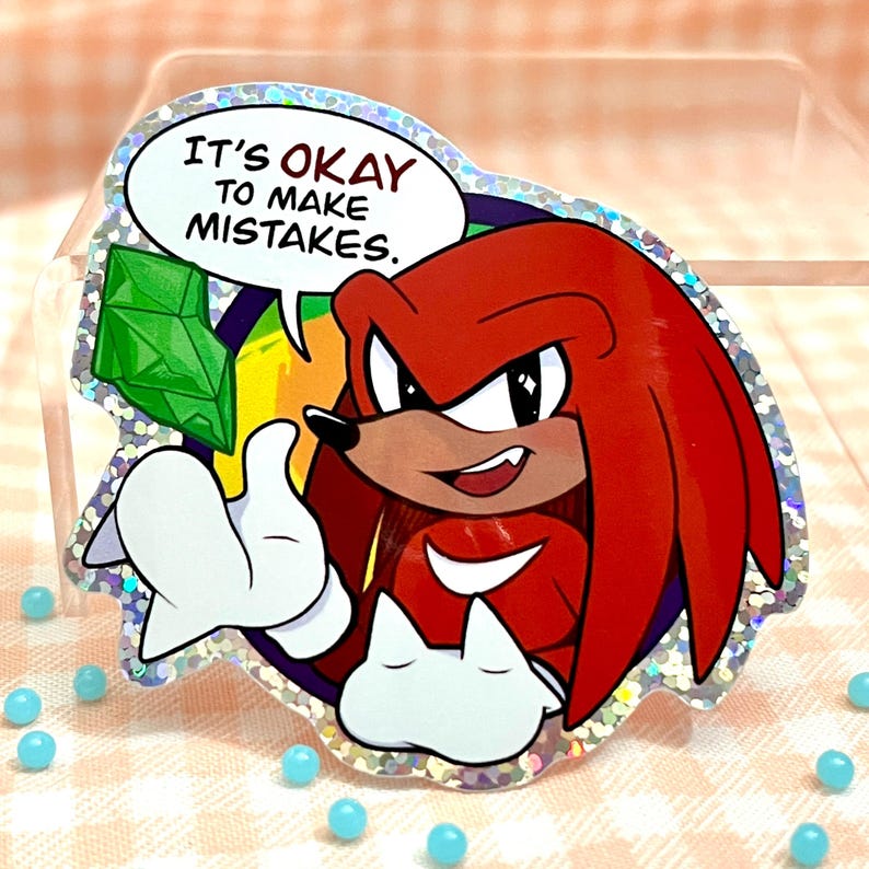 Sonic the Hedgehog Positivity 2.5" Glitter Stickers - Etsy
