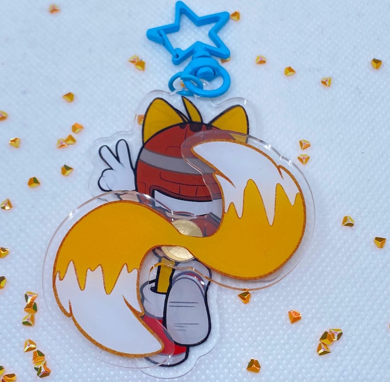 Miles Tails Prower Pilot Spinner Spinning Tails Keychain 3 INCH - Etsy