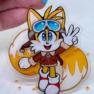 Miles Tails Prower Pilot Spinner Spinning Tails Keychain 3 INCH - Etsy